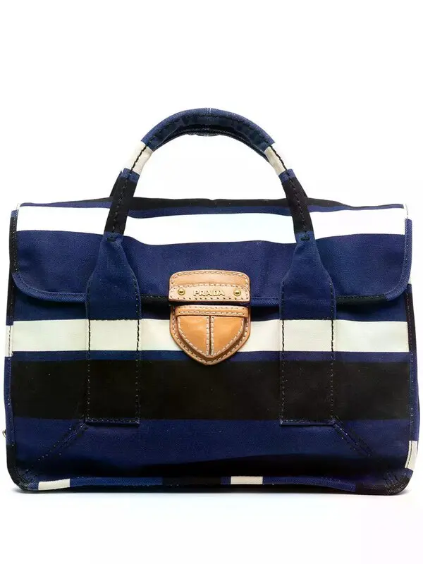 Prada Canvas Canapa Pattina Satchel