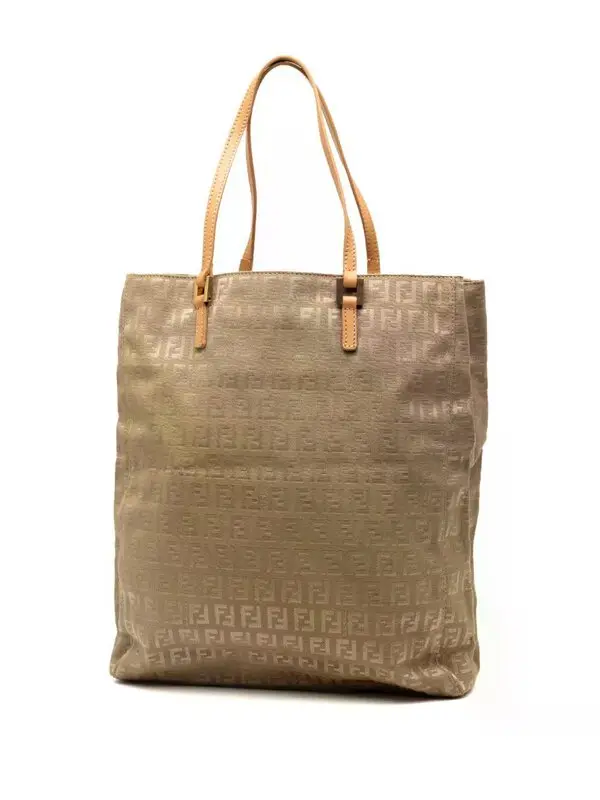 Fendi Zucchino Canvas Tote Bag - Brown