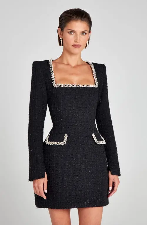 NADINE MERABI Metallic Tweed Minidress