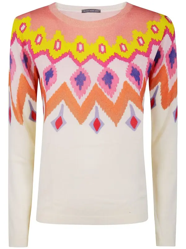 IN BED WITH YOU Boatneck Printed Jumper - Multi