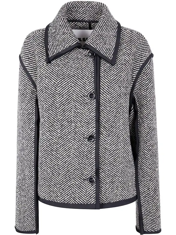 JIL SANDER 72 W Trim Jacket - Gray