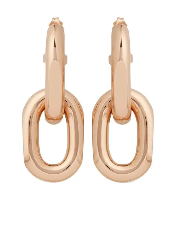 Rabanne Chain Link Hoop Earrings - Metallic