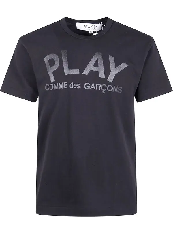 Play Comme Des Garcon Logo Print T-shirt - Black