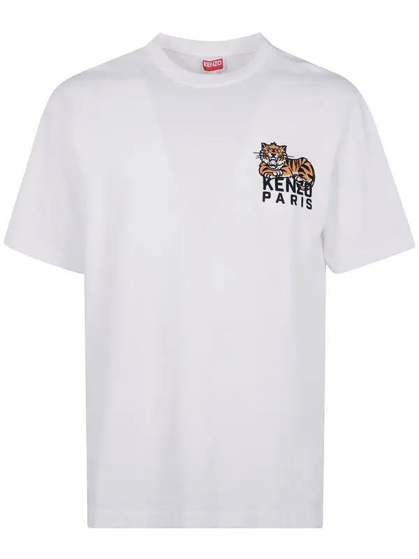 Kenzo Gots Happy Tiger' Embroidered T-shirt - White
