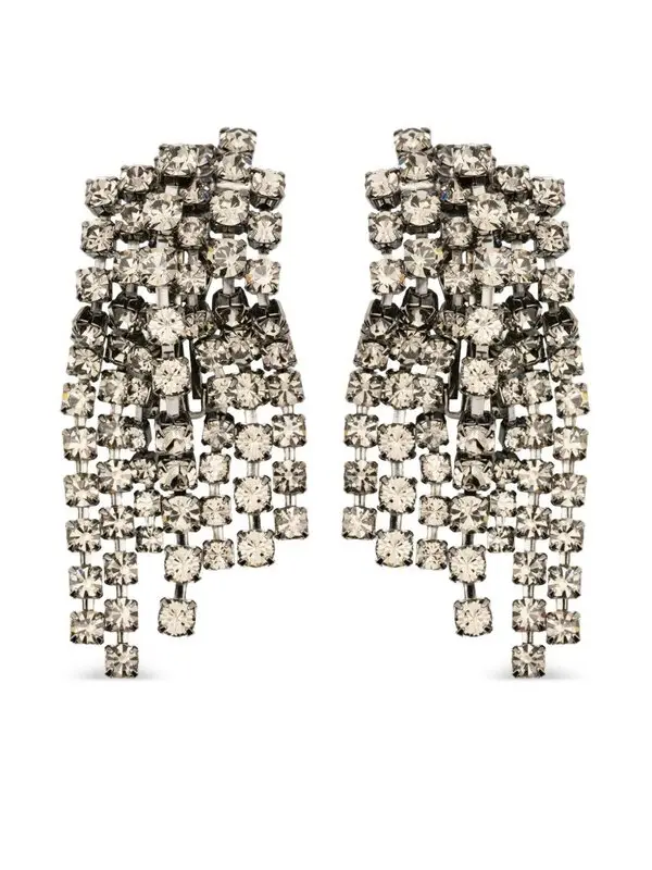 HELENEZUBELDIA Crystal Waterfall Clip-on Earrings - Metallic