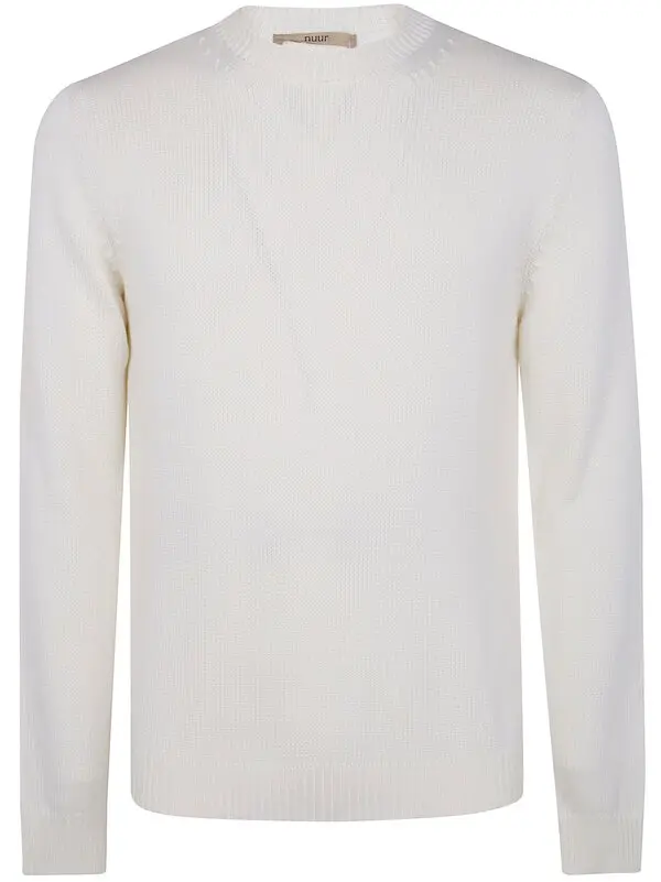 NUUR Long Sleeve Round Neck Sweater - Beige