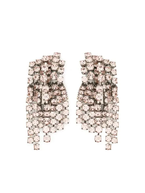 HELENEZUBELDIA Crystal Waterfall Clip-on Earrings - Metallic