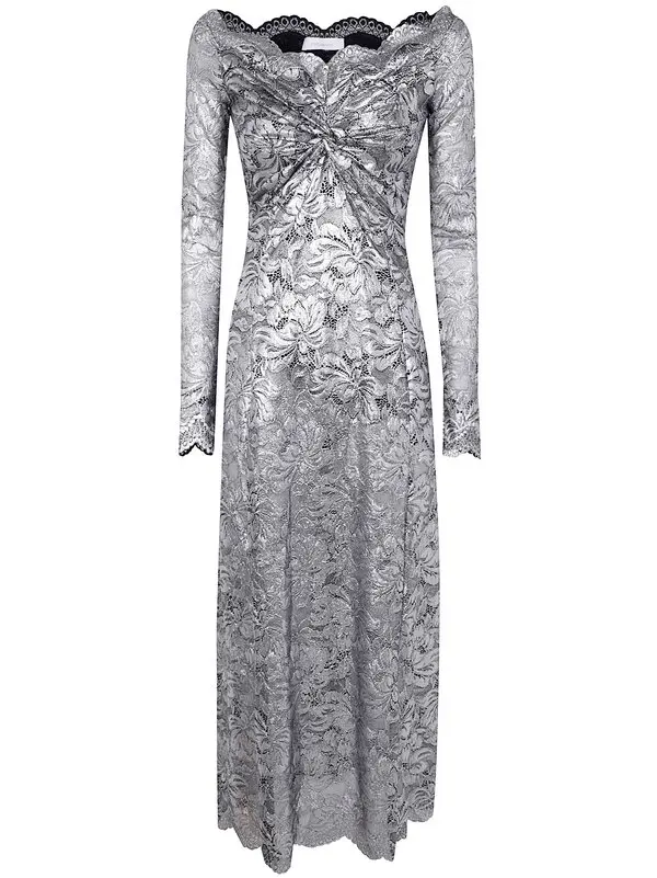 Rabanne Long Sleeves Long Lace Dress - Black
