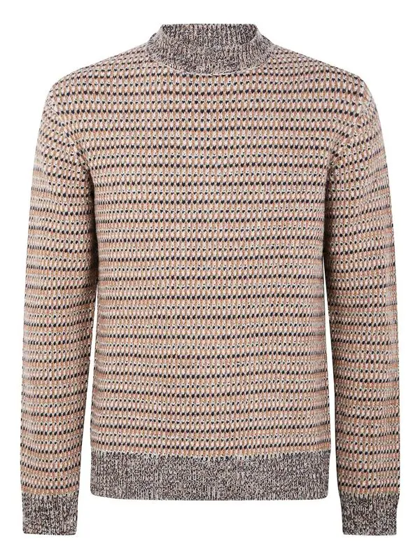 ZANONE Round Neck Slim Fit Sweater - Brown