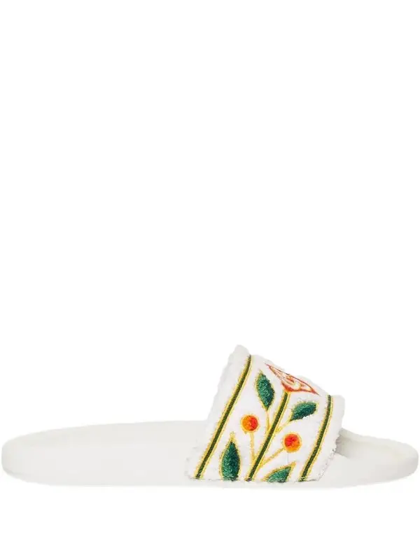 Casablanca Embroidered "terry" Slider - White
