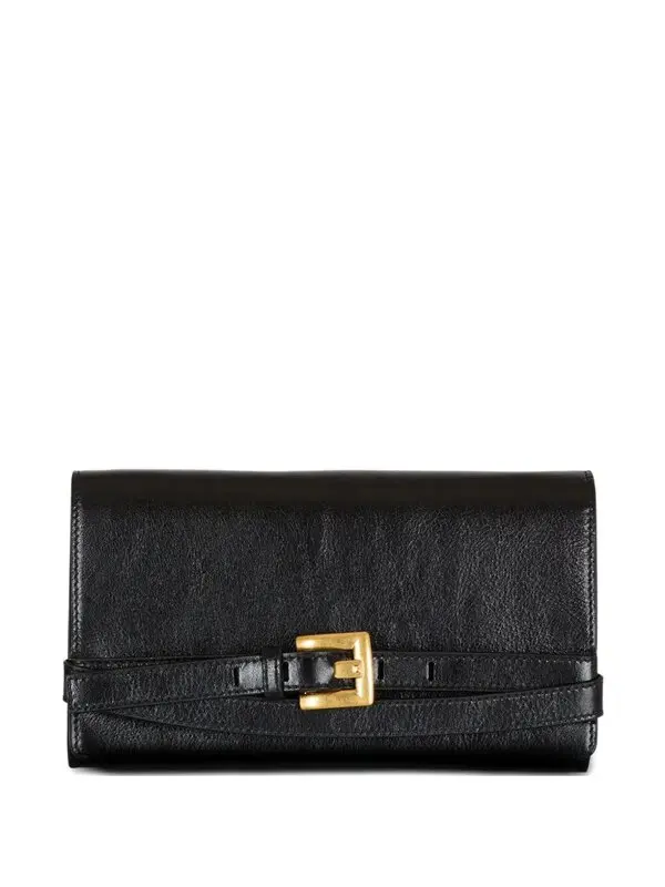 Balmain Shuffle" Wallet On Chain Crinkled Leather - Black