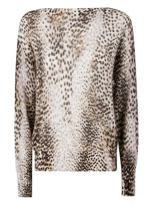 TWINSET Printed Round Neck Sweater