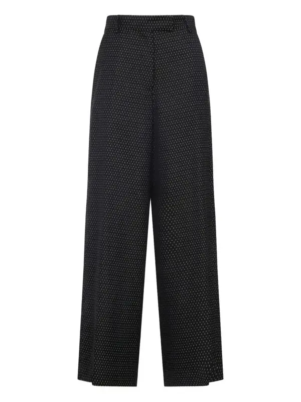 Dries Van Noten Motif Jacquard Trousers - Black