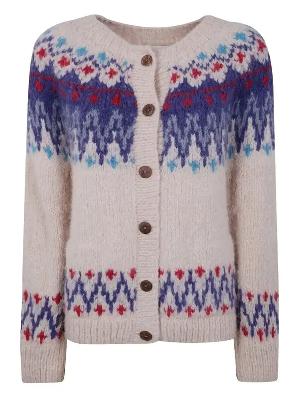 FRANTIC Round Neck Cardigan - Multi