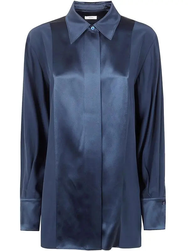 JOSEPH Silk Satin Blouse - Blue