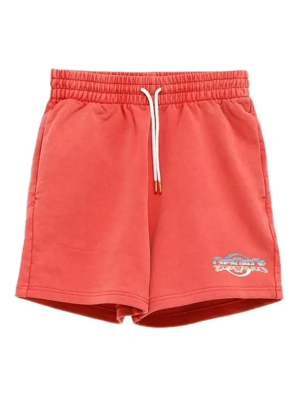 Casablanca Chrome Text Printed Sweatshorts - Red