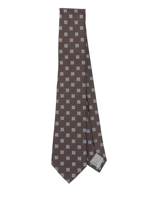 Emporio Armani Patterned Neck Tie - Brown