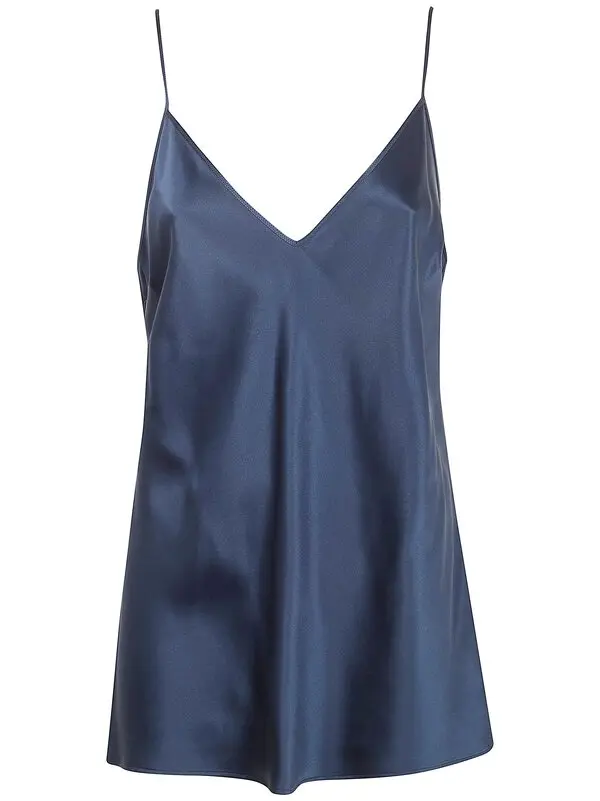 JOSEPH Clea Silk Satin Blouse - Blue