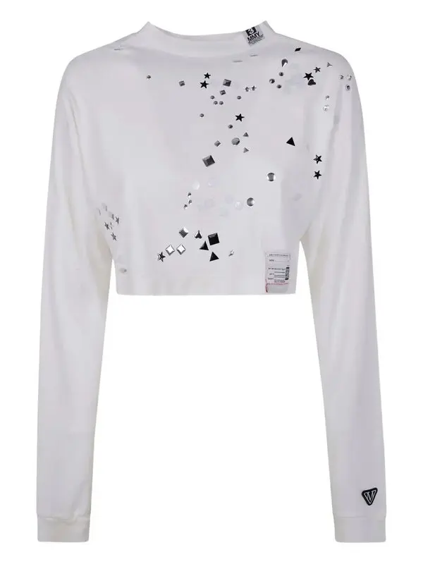 Mihara Yasuhiro Embellished Distressed Long Sleeves Mini Tee