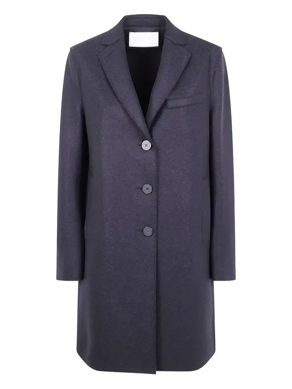 Harris Wharf London Topcoat Pressed Wool - Black