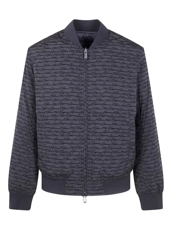 Emporio Armani Printed Bomber Jacket - Black