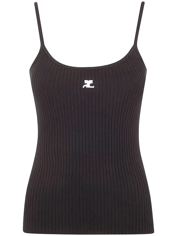COURREGES Reedition Knit Tank Top - Black