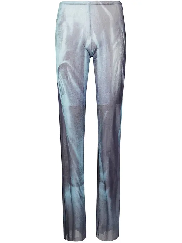 JEAN PAUL GAULTIER Printed Mesh Trousers - Blue