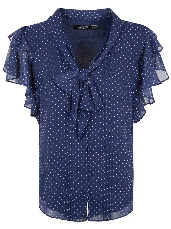 Ralph Lauren Prugan Short Sleeve Blouse - Blue