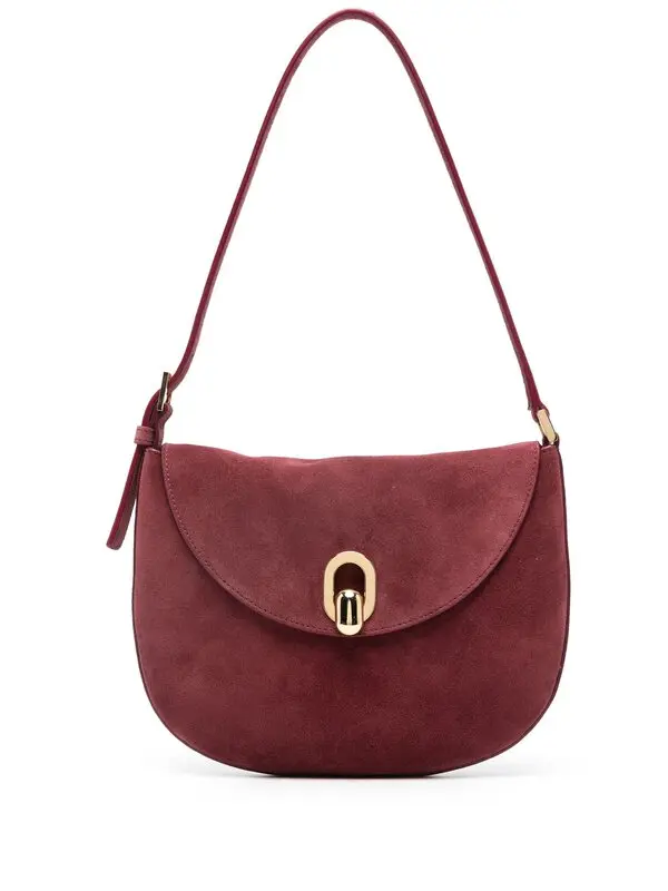 Savette Small Tondo Suede Hobo Bag - Red