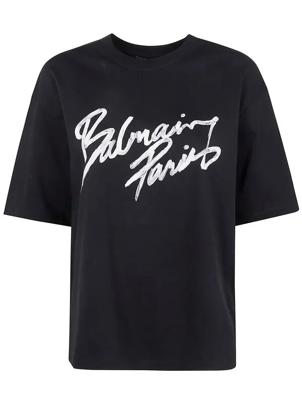 Balmain Short Sleeve " Paris Bulky" T-shirt - Black
