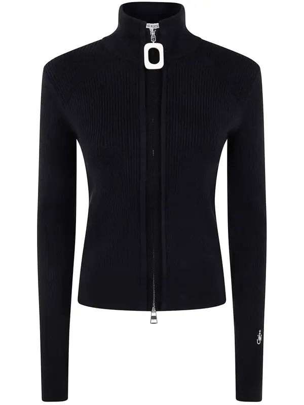 J.W.ANDERSON J.w. Anderson Fitted Zip-up Cardigan - Black