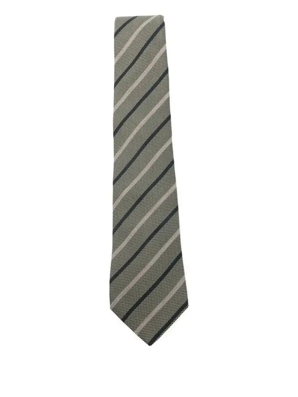 Paul Smith Stripe Wool Tie - Green