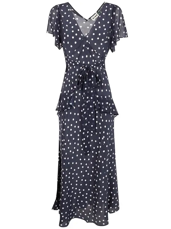 Rixo Evie Polka Dot Silk Dress
