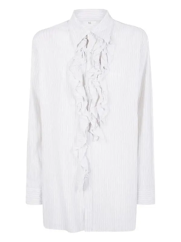 Y`S Untrimmed Frill Shirt