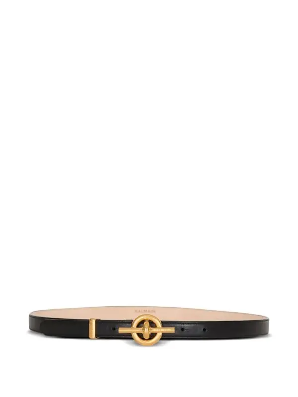 Balmain T-bar 2cm Calfskin Belt - Black