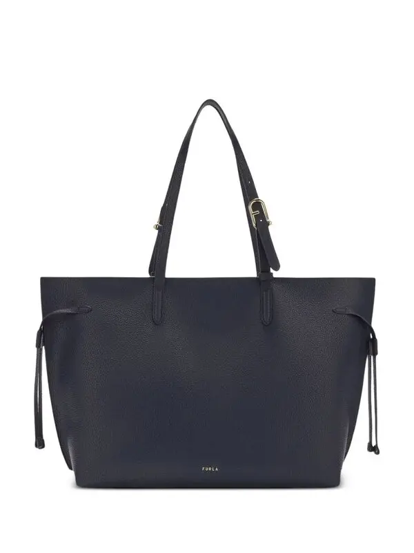 Furla Large Calf Leather Tote With Zip Bag - Blue