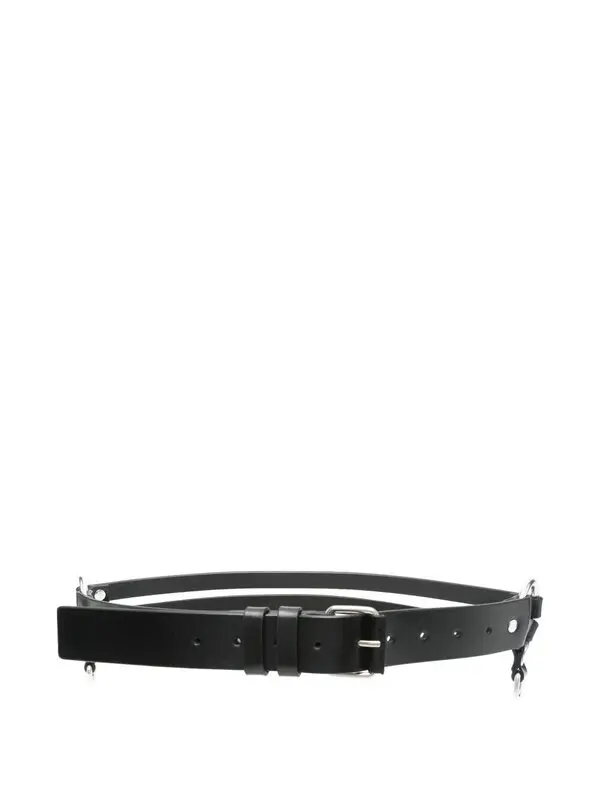ANN DEMEULEMEESTER Monna 3,5cm Belt With Double Rings - Black