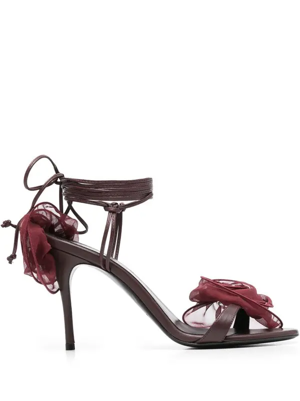 Magda Butrym Flowers Heeled Sandals - Red
