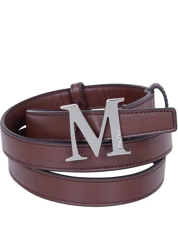Max Mara Classic Leather Belt - Brown
