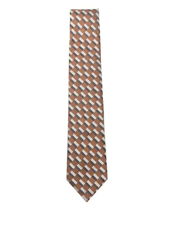 Emporio Armani Stripes Mix Tie - Brown