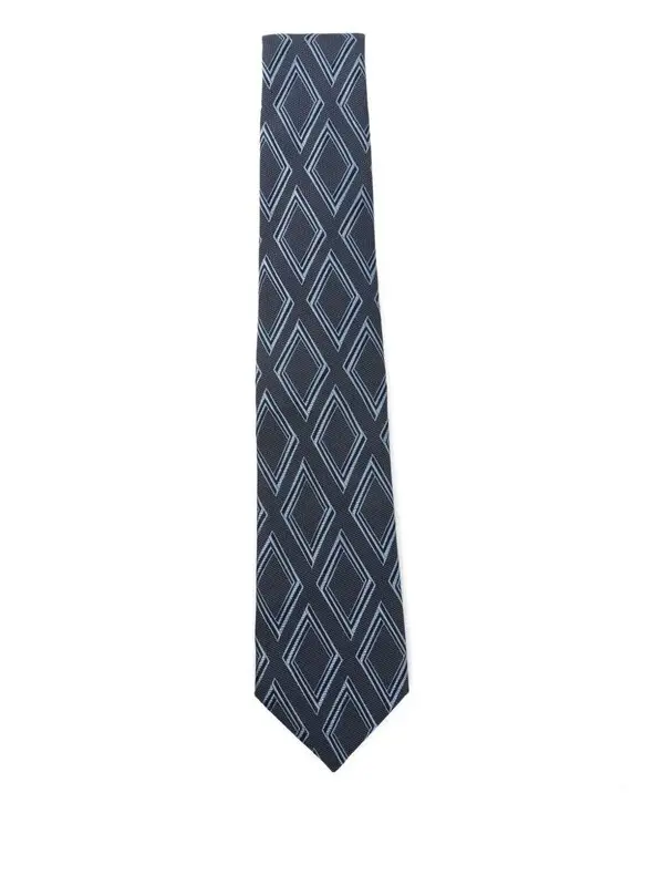 Emporio Armani Squared Mix Standard Tie - Blue