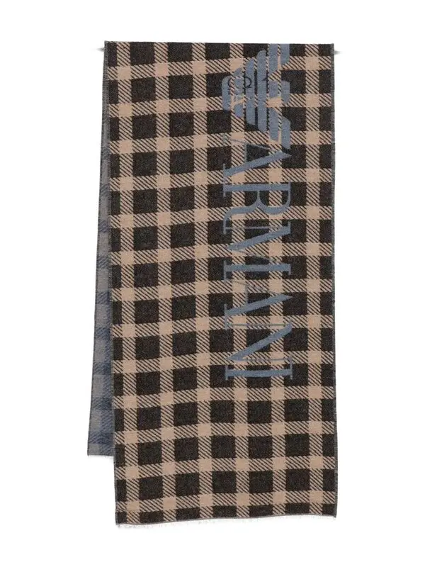 Emporio Armani Tartan Scarf - Brown