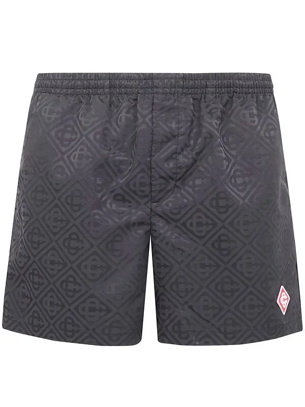 Casablanca Jacquard Swim Shorts - Black