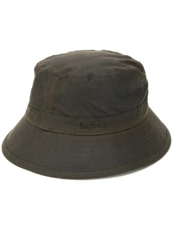 Barbour Waxed Cotton Bucket Hat - Green