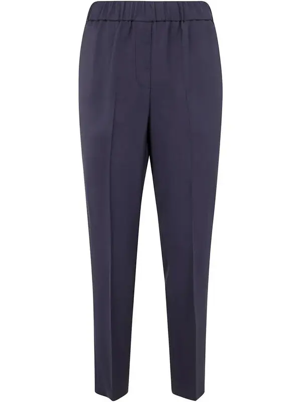 Peserico Viscose Cady Stretch Trousers - Blue
