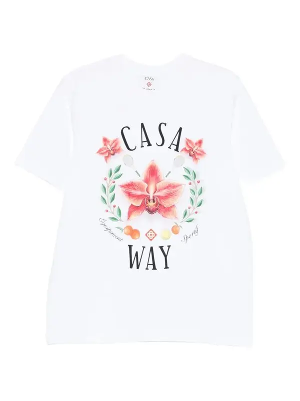 Casablanca Casa Way Orchid Print" Classic T-shirt - White