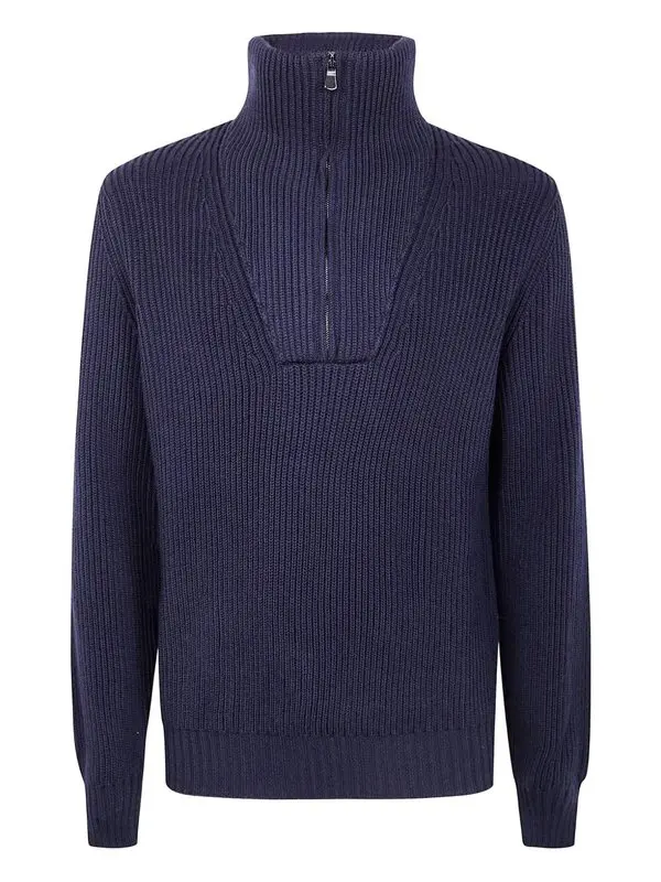 FILIPPO DE LAURENTIIS Half Zip Sweater - Blue