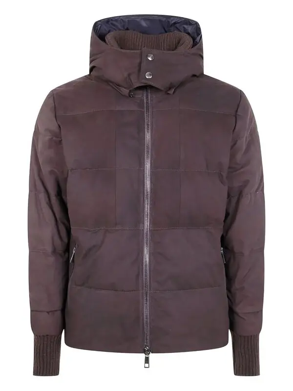 GIORGIO BRATO Nabuck Leather Padded Jacket