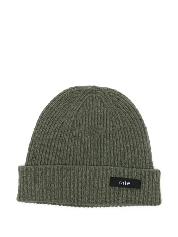 ARTE ANTWERP Label Beanie - Green