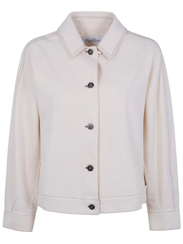 Max Mara Mxpnettare' Denim Jersey Jacket - White